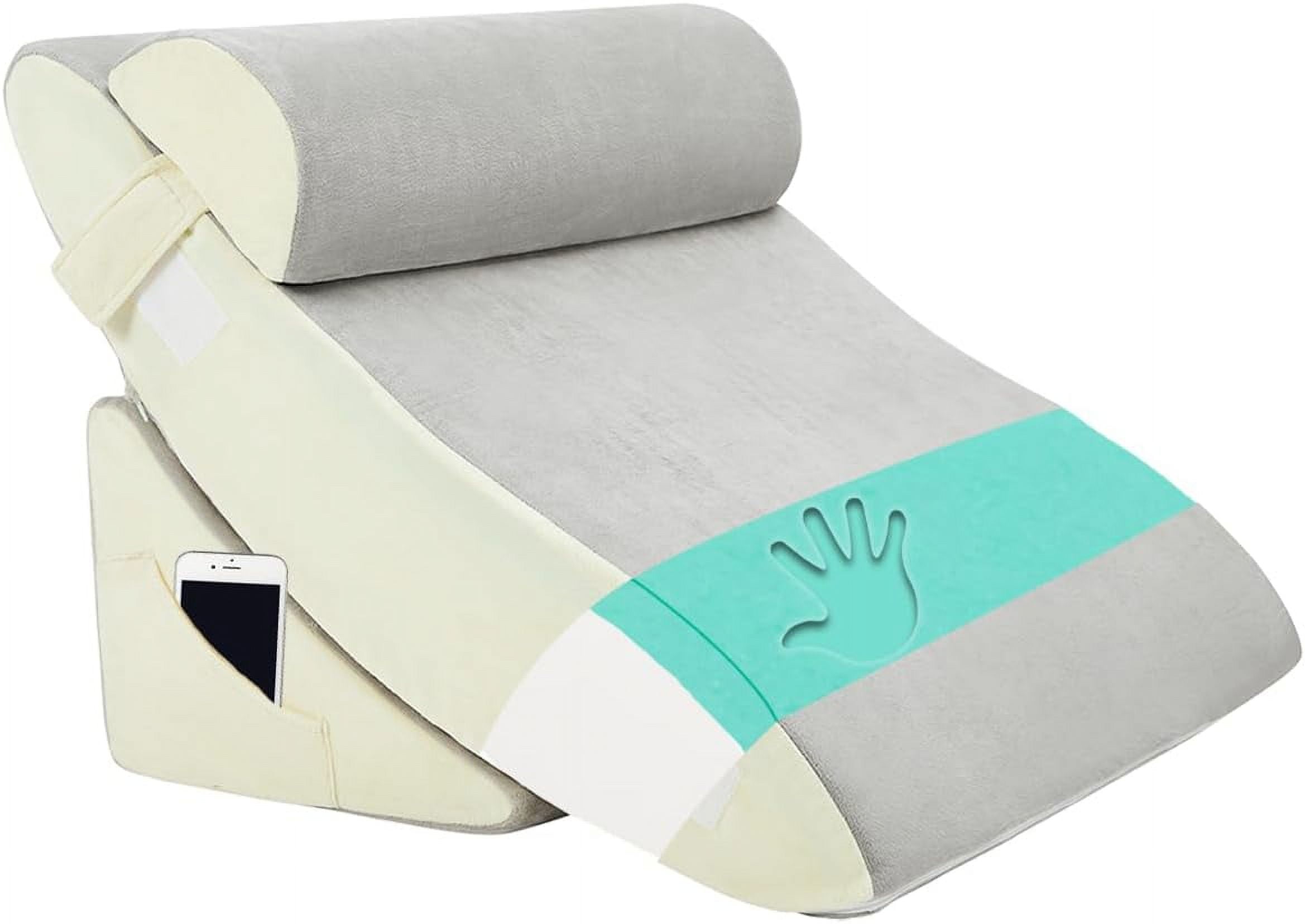 Orthopedic Bed Wedge Pillow Set - Adjustable Memory Foam for Post ...