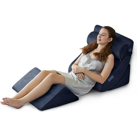 Orthopedic Bed Wedge Pillow Set Post Surgery Relaxing Back Adjustable ...
