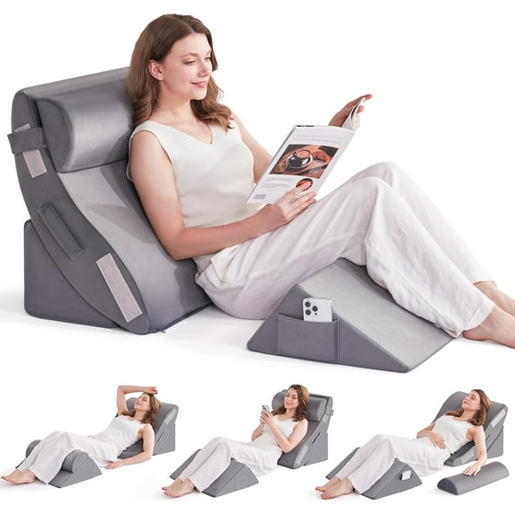 Orthopedic Bed Wedge Pillow Set for Sleeping, Post Surgery Foam for ...