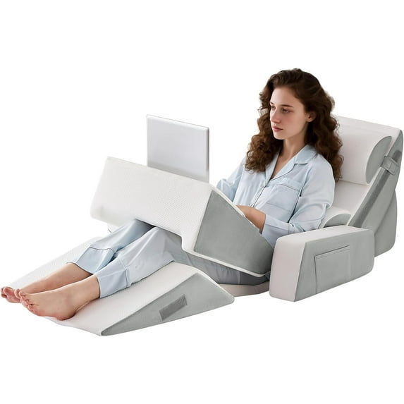 Orthopedic Bed Wedge Pillow Set for Sleeping, Post Surgery Foam Pillow ...