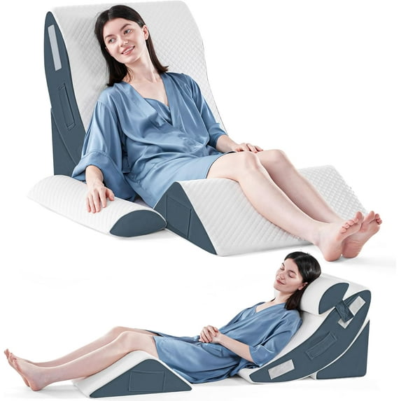 Orthopedic Bed Wedge Pillow Set for Sleeping, Post Surgery Foam Pillow ...