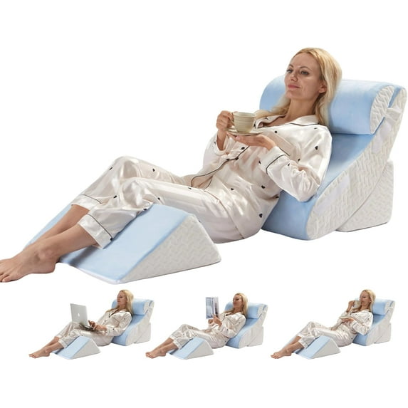 Orthopedic Bed Wedge Pillow Set for Sleeping, Post Surgery Foam Support ...
