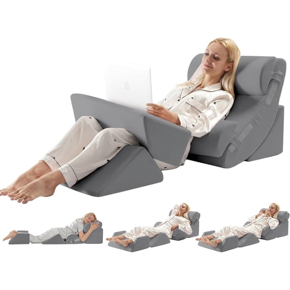 Orthopedic Bed Wedge Pillow Set for Sleeping, Post Surgery Foam Support ...