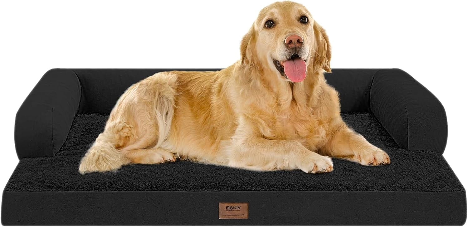 Orthopedic Bolster Dog Bed for Large Dogs – Memory Foam Cushion ...