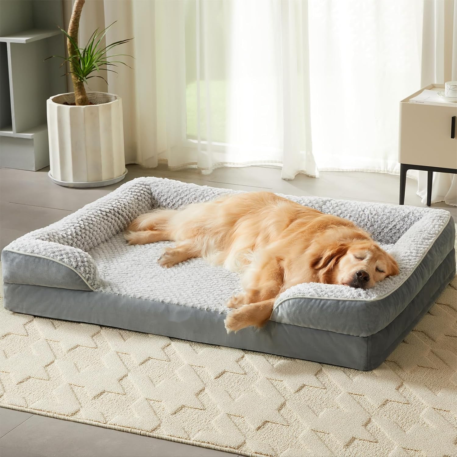 Orthopedic Dog Beds for Large Dogs,Waterproof Dog Bed, Egg Crate Foam ...