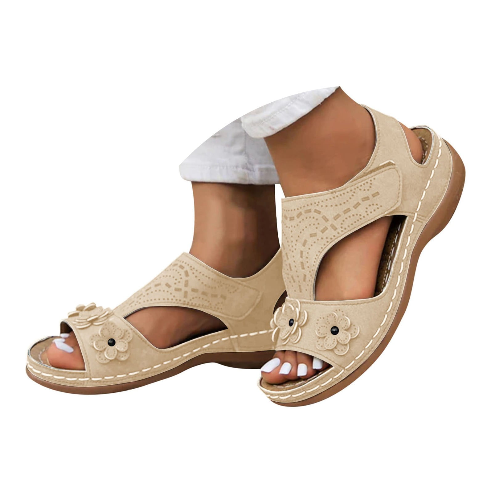 Orthopedic Dress Sandals for Women with Arch Support 2025 Summer Flower ...