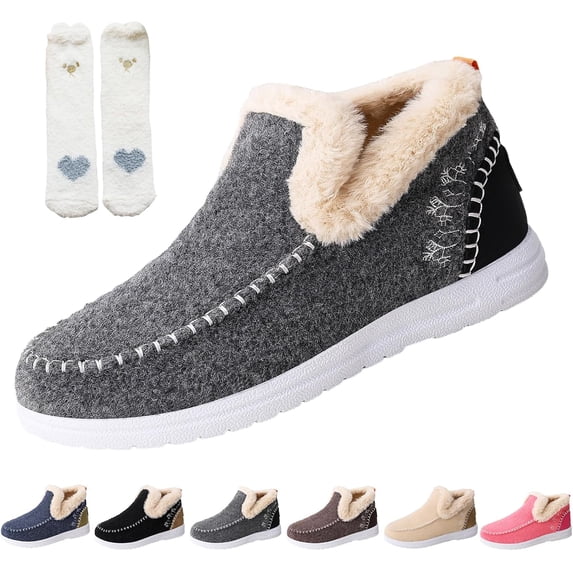 Orthopedic Fleece Slip-On Boots, 2026 Thickened Fleece Boots for Women ...