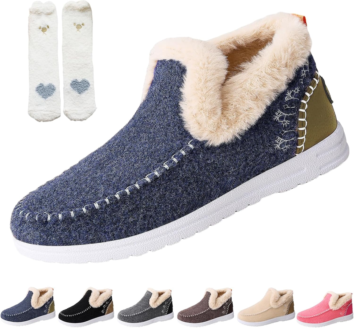 Orthopedic Fleece Slip-On Boots, 2026 Thickened Fleece Boots for Women ...
