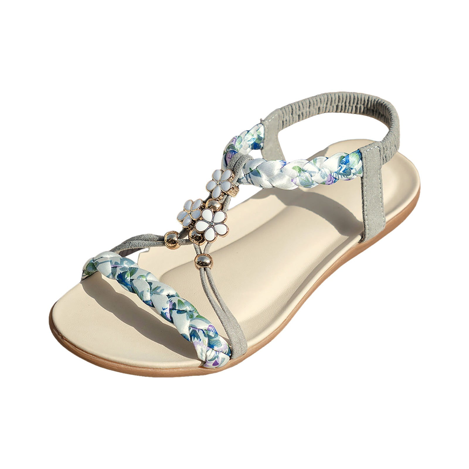 Orthopedic Flip Flops Women Beach Wedge Ankle Strap Jeweled Comfortable ...