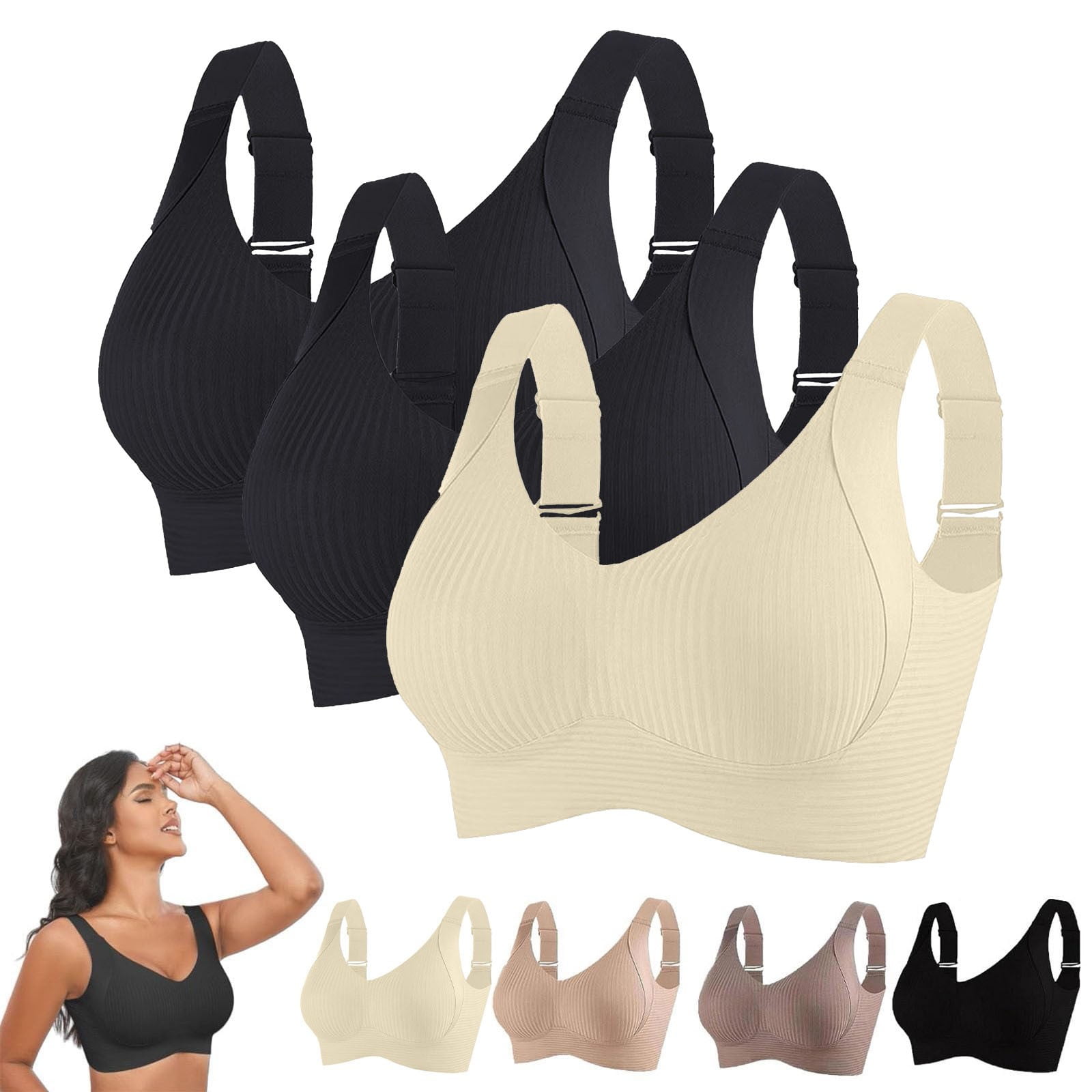 Orthopedic Front Closure Bra For Seniors - Wirefree Posture Corrector ...