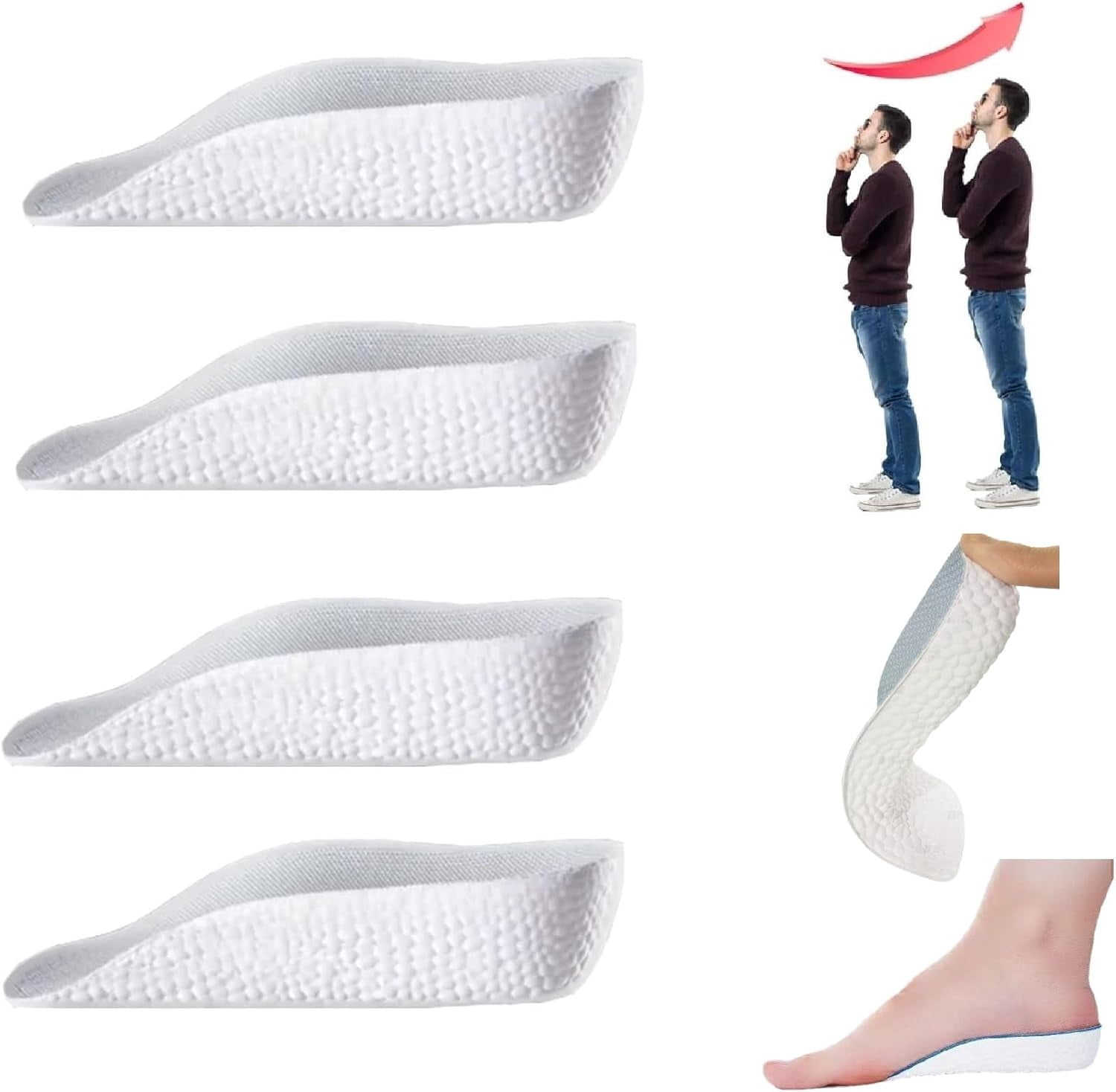 Orthopedic High Pads 1.0/2.0inch, Soft Height Increase Insole with Arch ...