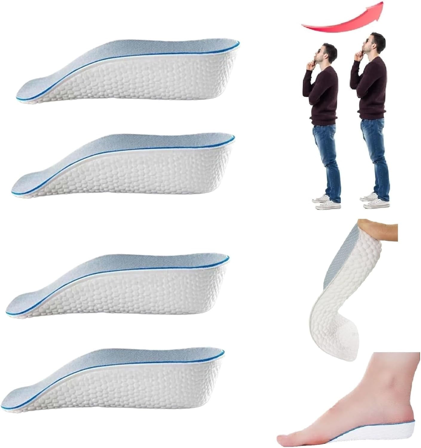 Orthopedic High Pads 1.0/2.0inch, Soft Height Increase Insole with Arch ...