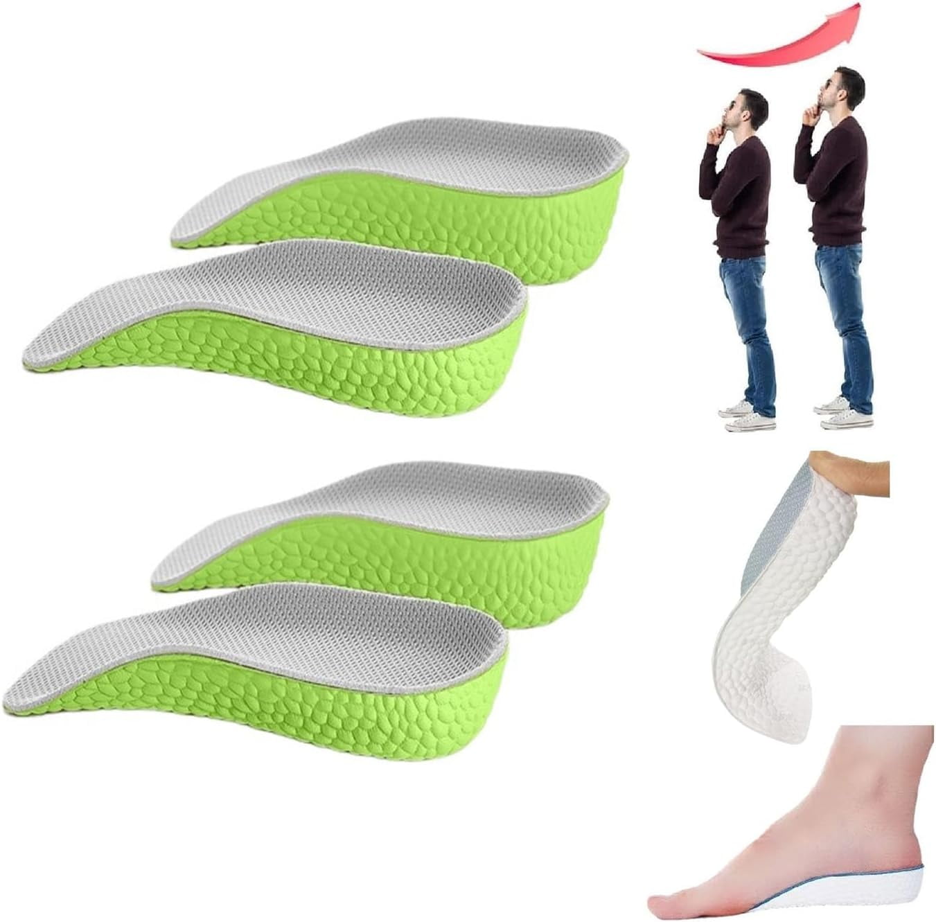 Orthopedic High Pads 1.0/2.0inch, Soft Height Increase Insole with Arch ...