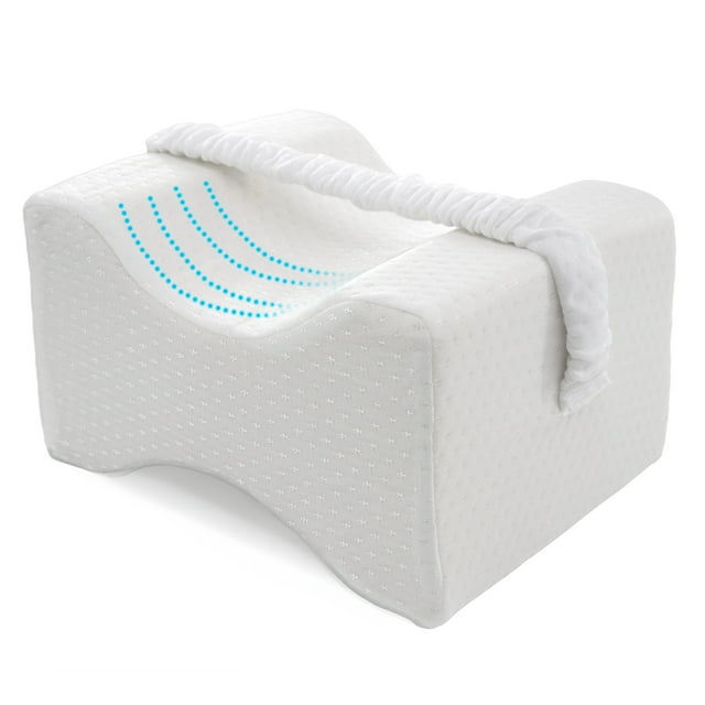 Orthopedic Memory Foam Knee Pillow with Leg Strap - Ergonomic Leg ...