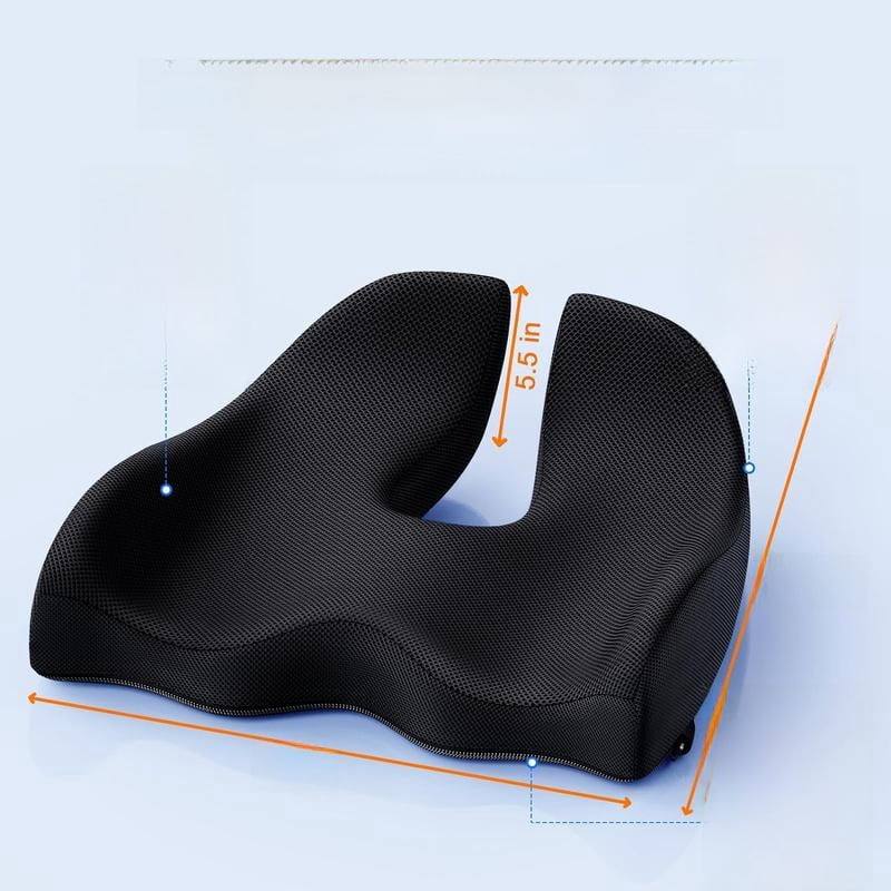 Orthopedic Memory Foam Seat Cushion with Sciatica Pain Relief ...