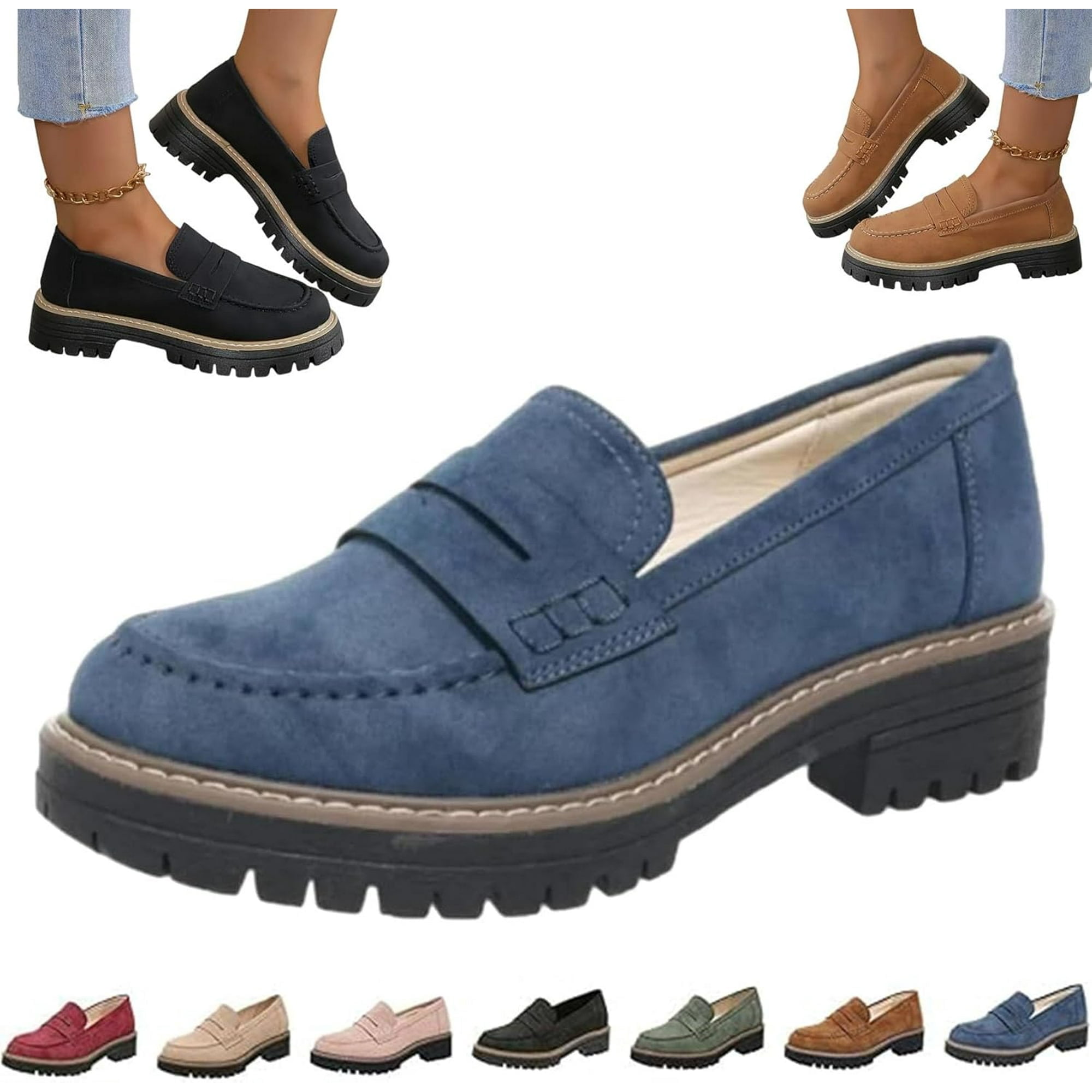 Orthopedic Platform Loafers, Comfort Orthopedic Shoes, Womens Round Toe ...