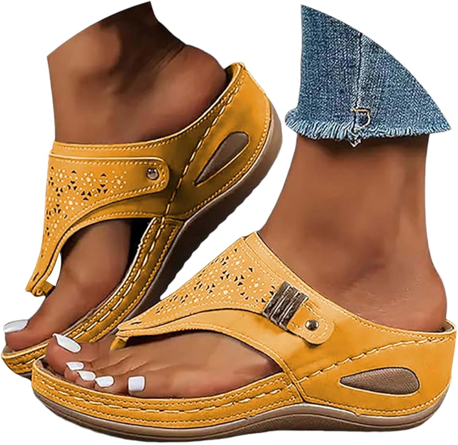 Orthopedic Sandals for Women - 2025 Arch Support Wedge Flip Flops ...