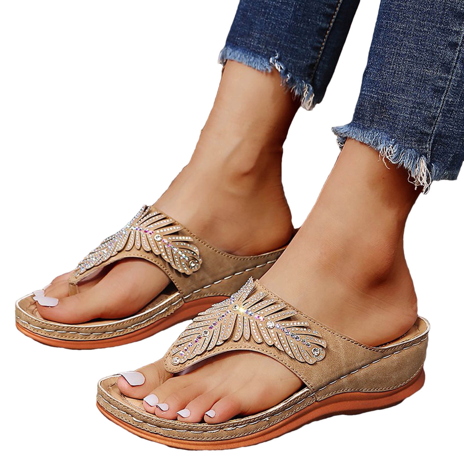 Orthopedic Sandals for Women with Arch Support Thong Flip Flops Anti ...