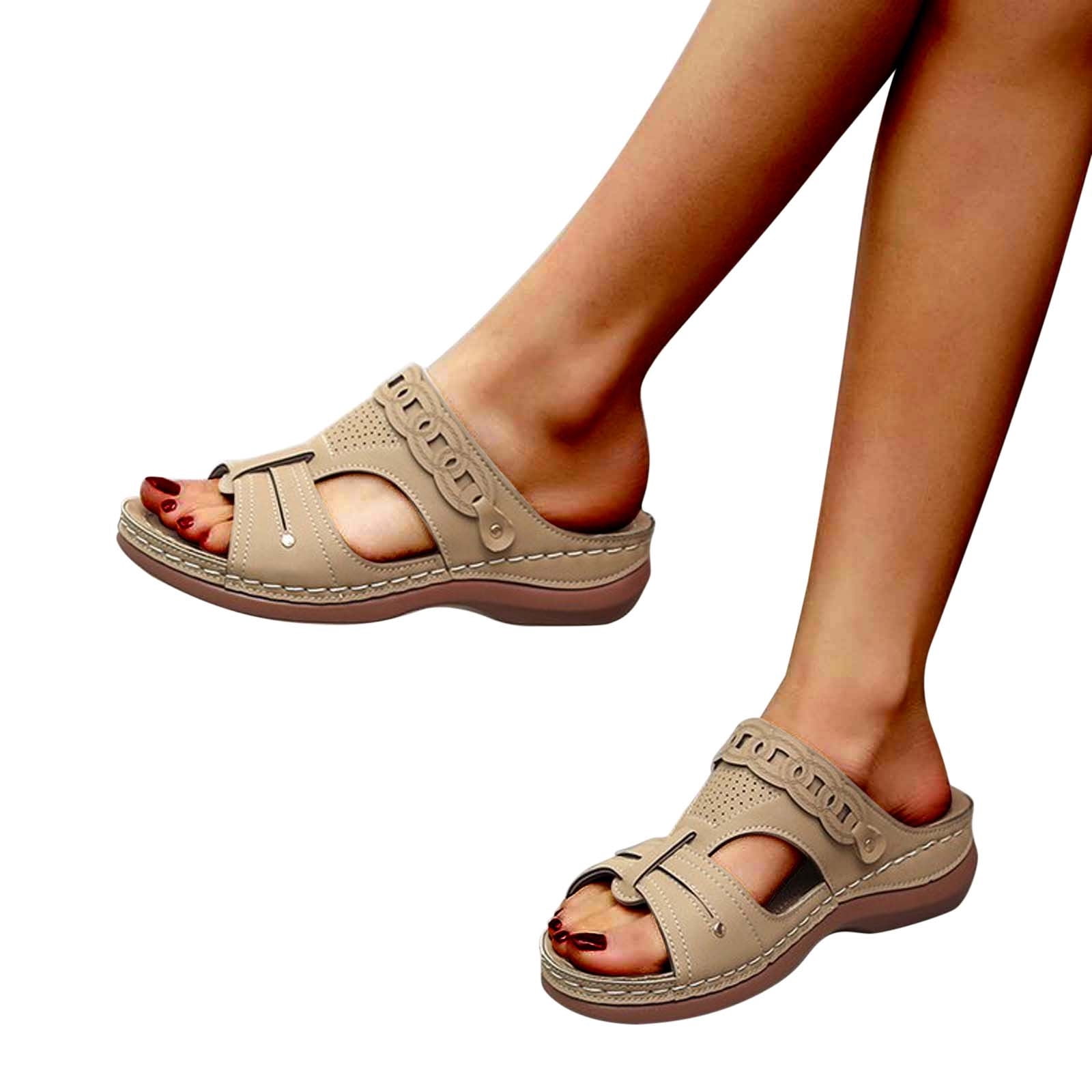 Orthopedic Wedge Sandals for Women Dressy Slip on Wedges Sandals with ...