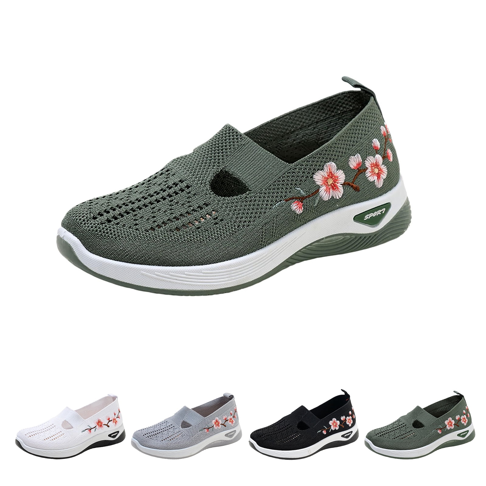 Orthowalk Womens Shoes Woven Arch Support Slip-On Sneakers Breathable ...