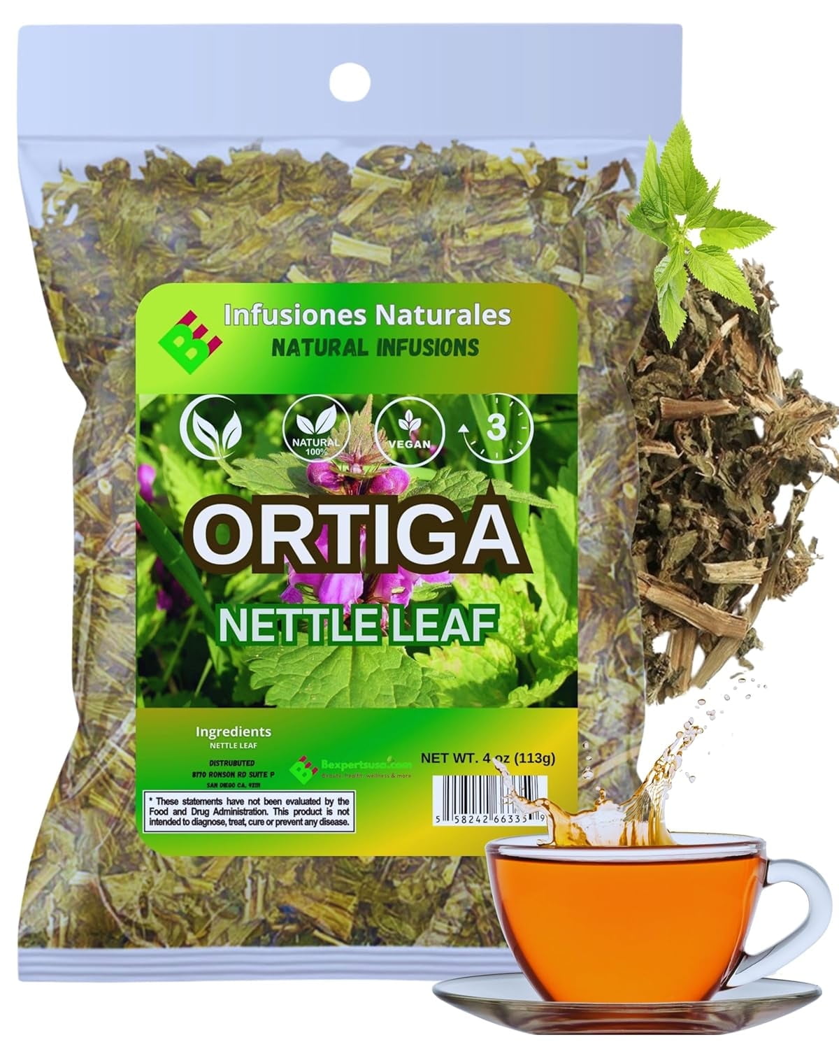 Ortiga hoja seca TE(Stinging Nettle dried Leaf & Root Loose Tea 4oz ...