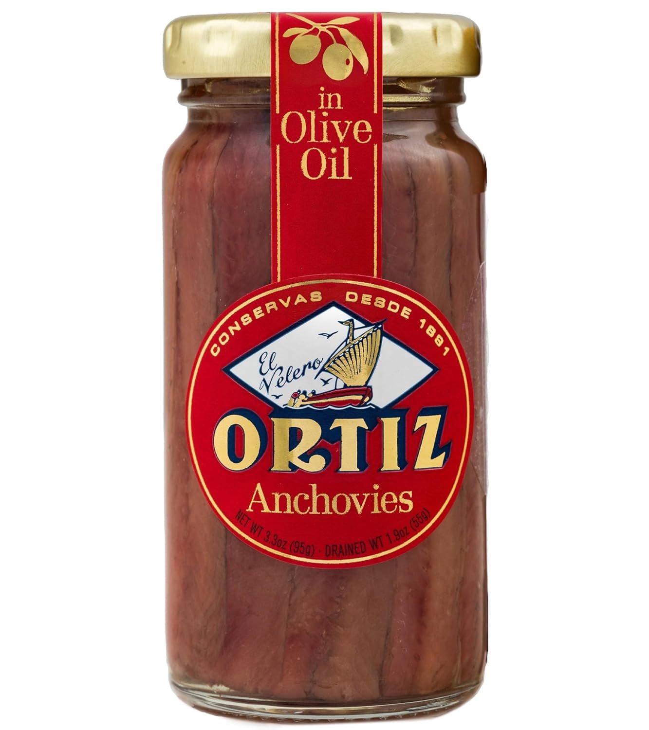 Ortiz Anchovy Fillets in Oil 95 Gram Jar - Walmart.com