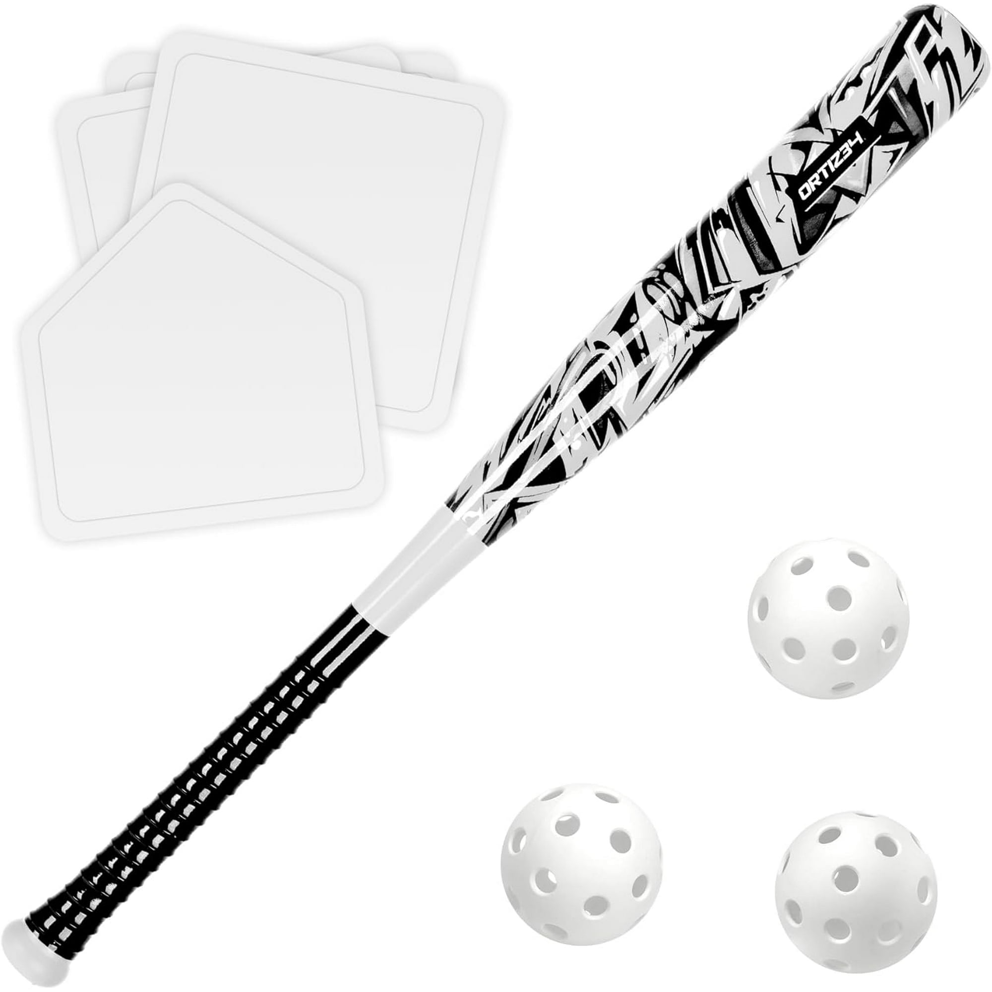 Ortiz34 Grand Slam Set - Graffiti Plastic Bat, 3 Balls, 4 Throw Down ...