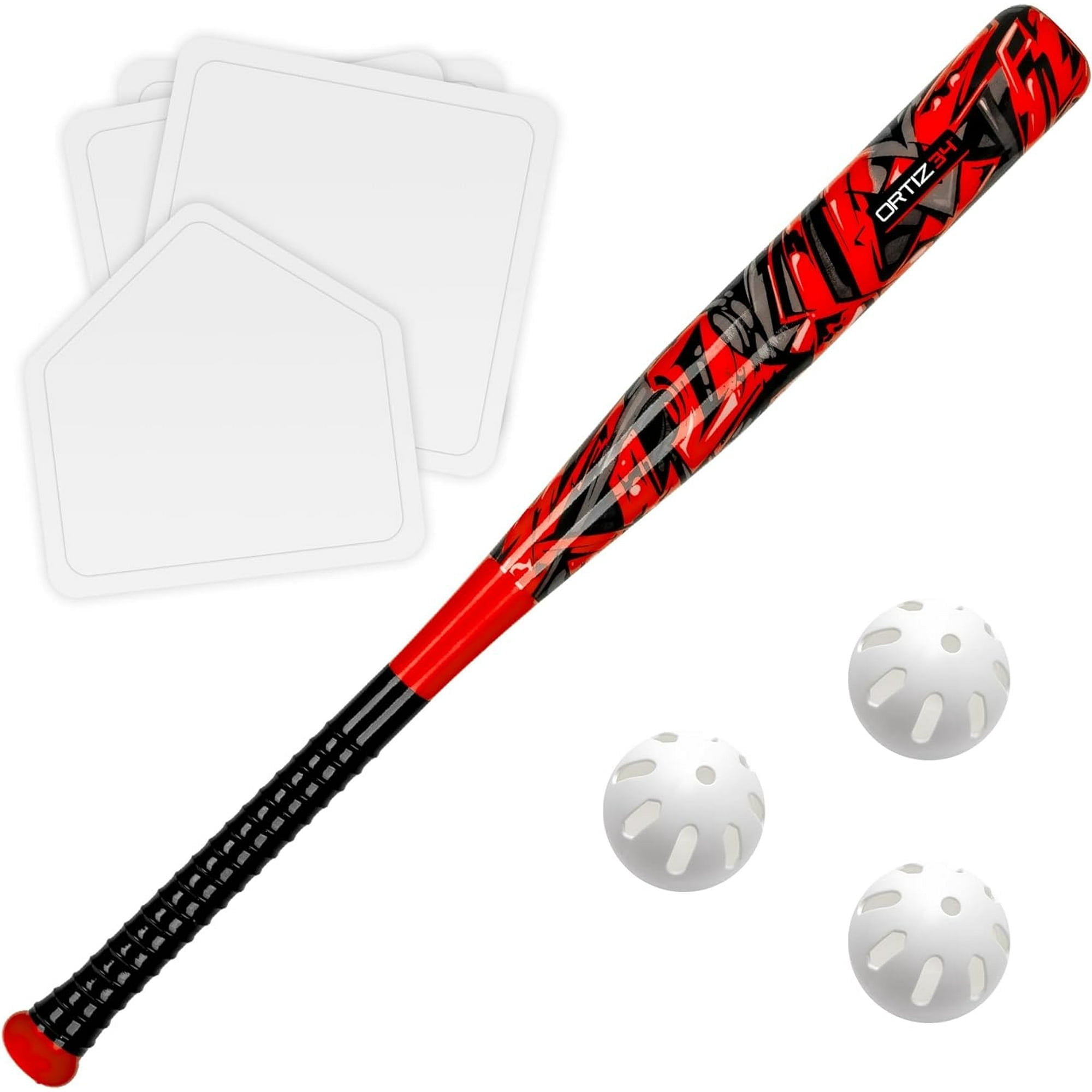 Ortiz34 Grand Slam Set - Graffiti Plastic Bat, 3 Balls, 4 Throw Down ...