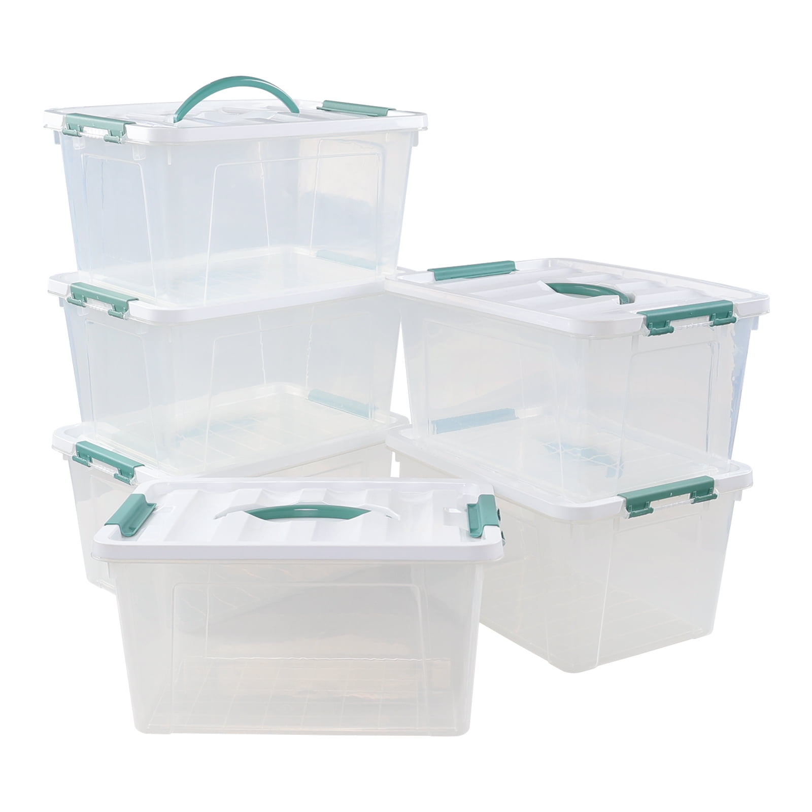 Ortodayes 14 Quart Small Storage Containers with Latch Lids, 6 Pack ...
