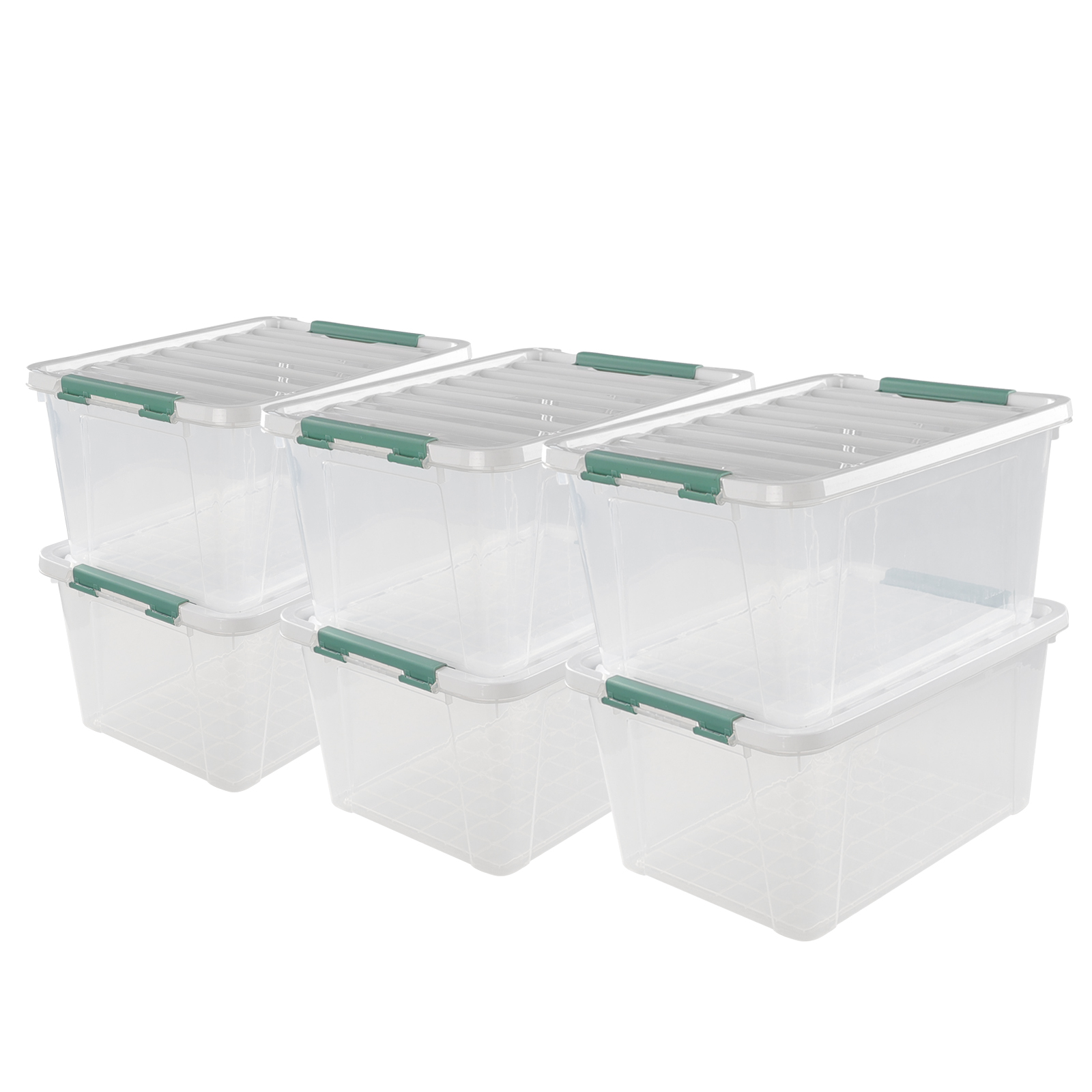Ortodayes 35 Quart Clear Storage Totes with Lids, 6 Pack, Durable ...