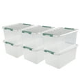Ortodayes 35 Quart Clear Storage Totes with Lids, 6 Pack, Durable ...