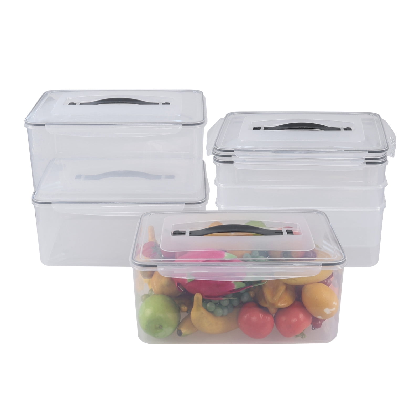 Ortodayes 6-Pack 15 Litre Airtight Food Storage Boxes with Lids, Clear ...