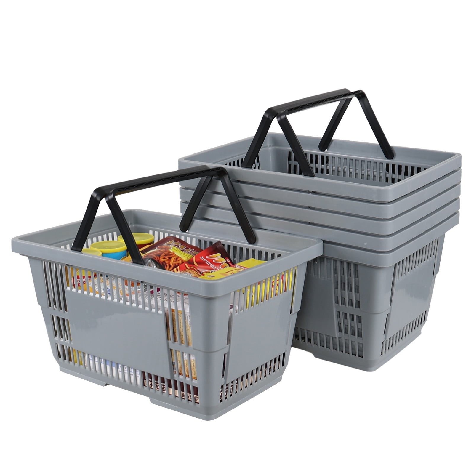 Ortodayes 6-Pack Shop Basket with Plastic Handle, 28 L Plastic ...