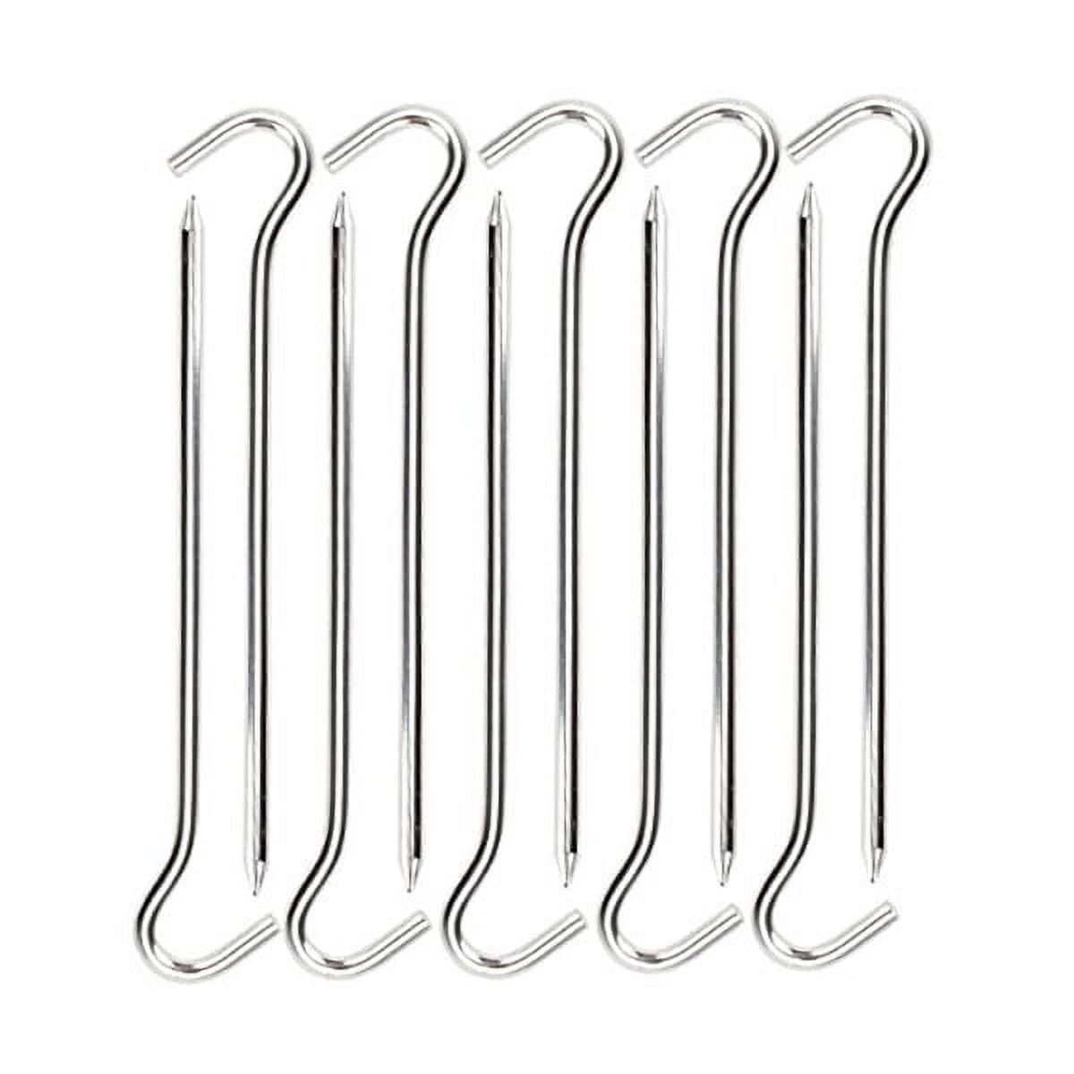 Ortofally 10pcs Question Mark Shaped Camping Tent Awning Pegs (Silver ...