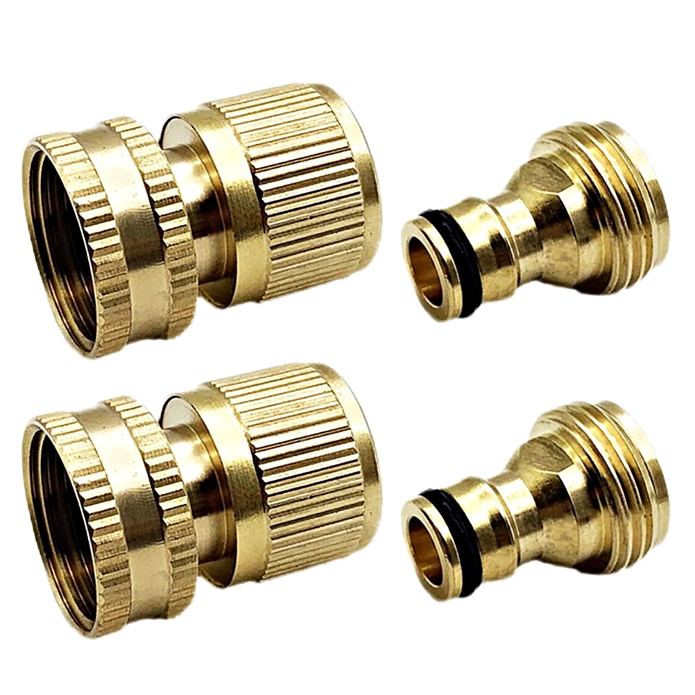 Ortofally 2 Sets Garden Hose Brass Quick Connector Garden Hose Fitting ...