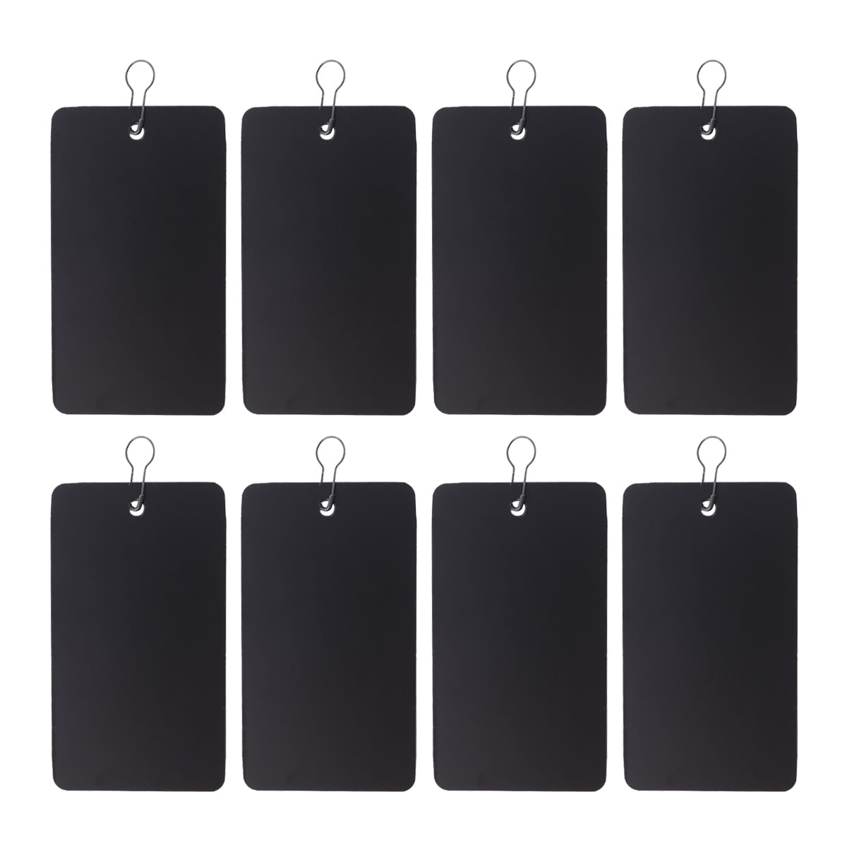 200pcs Black Plastic Hanging Tags with Gourd Pins Set PVC ID Holder for ...