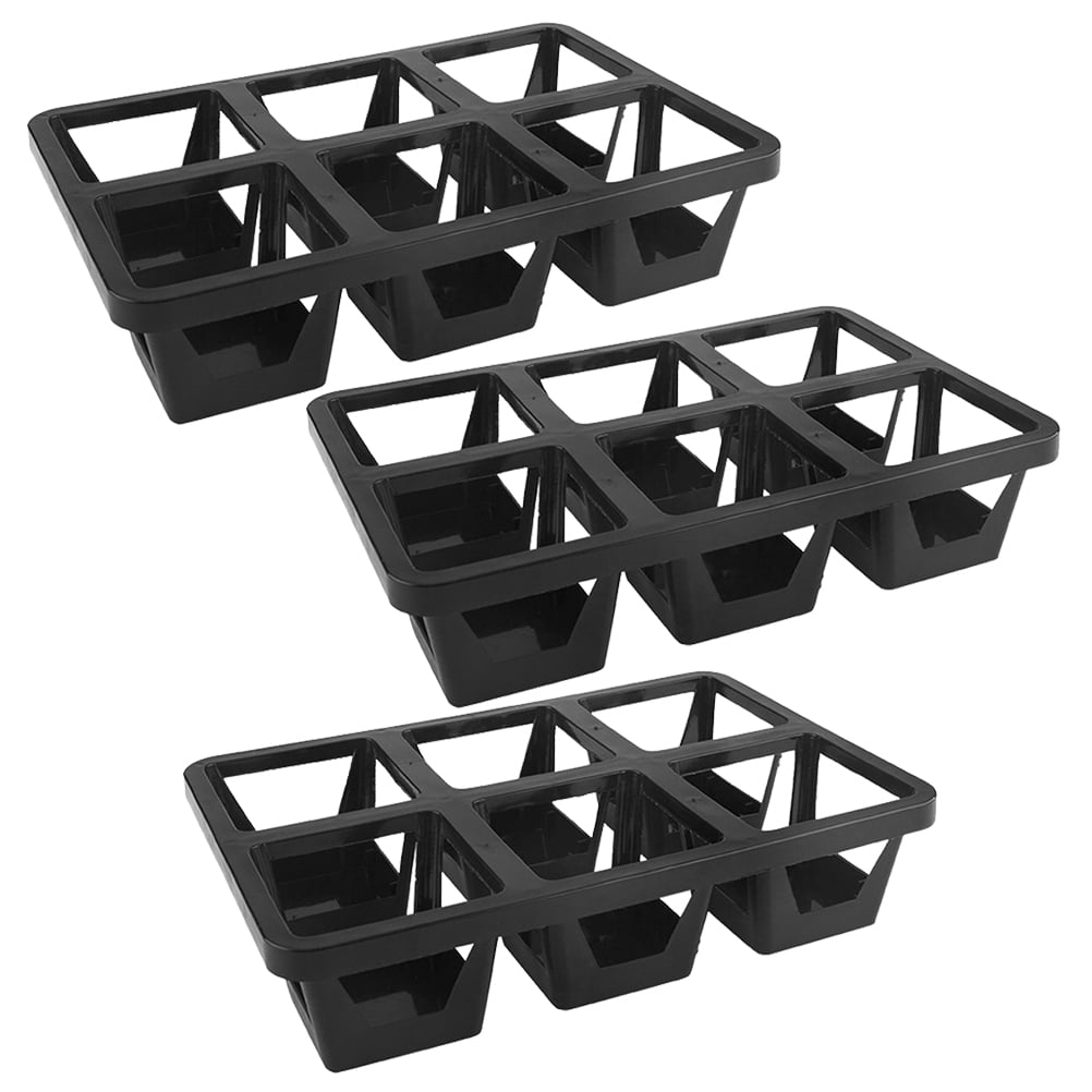 Ortofally 3pcs 6 Grids Flower Pot Tray Stand Square Holder Bracket ...
