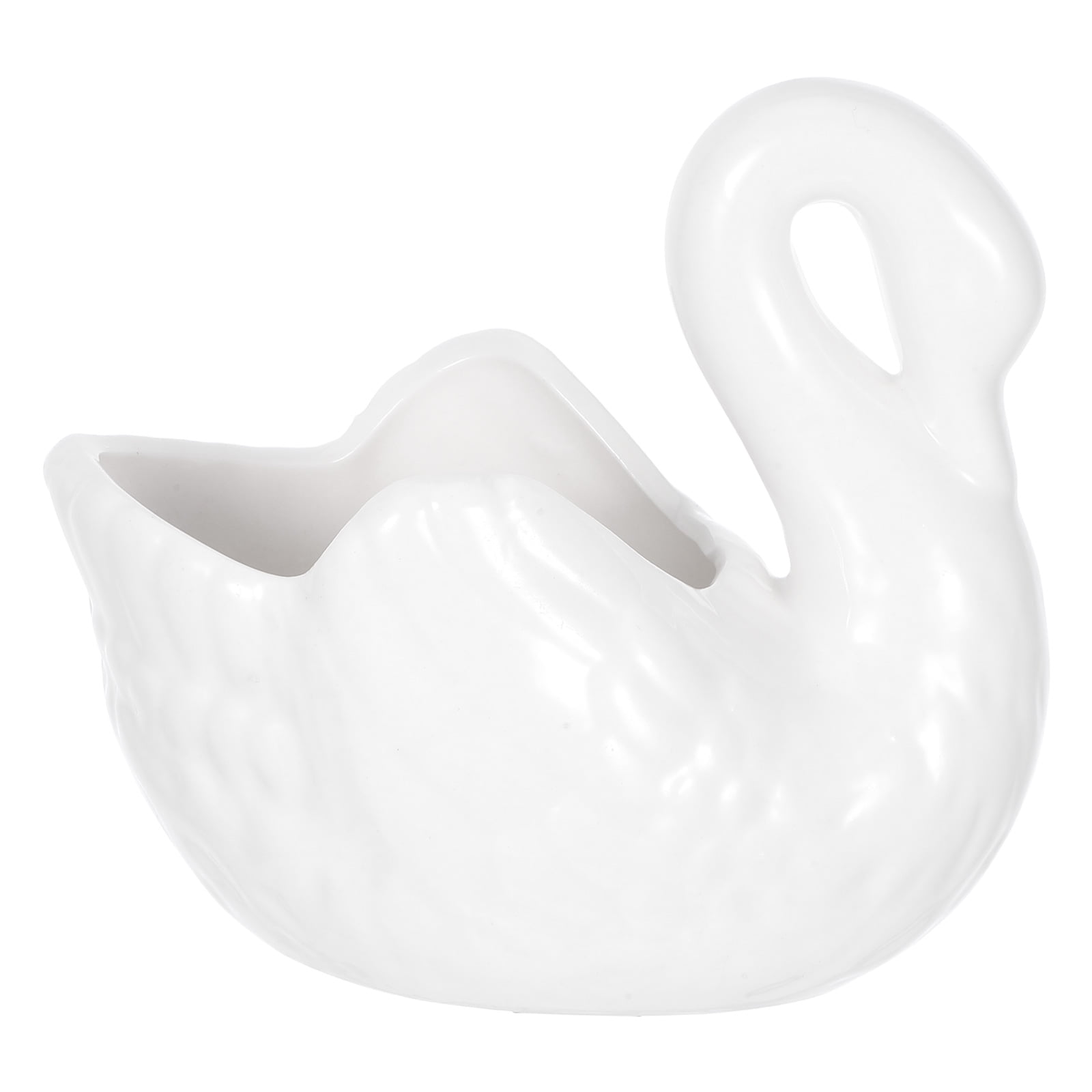Ortofally Ceramic Swan Flower Pot Modern White Ceramic Planter Pots ...