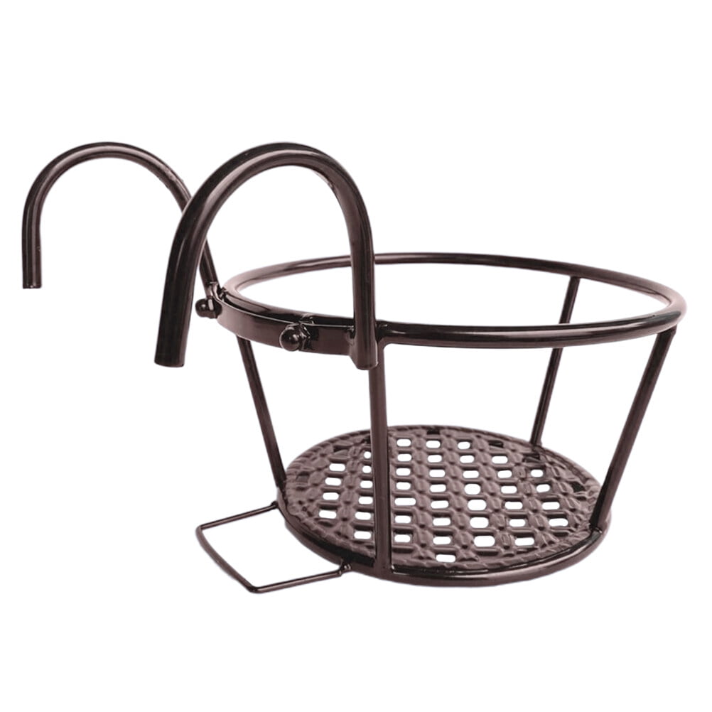 Ortofally Hanging Planters Basket Metal Railing Flower Pot Rack Potted ...