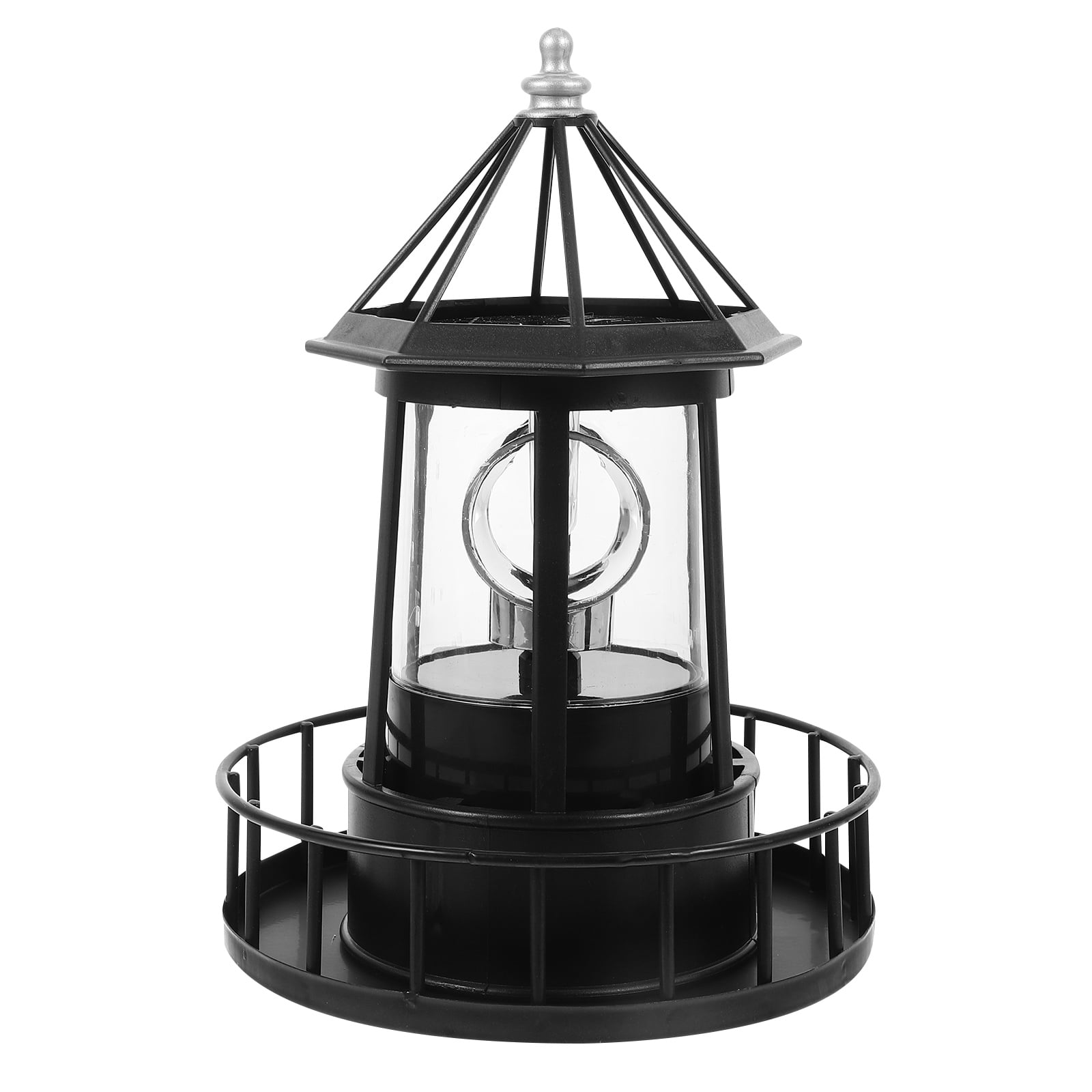 Ortofally LED Solar Powered Lighthouse 360 Degree Rotating Lamp ...