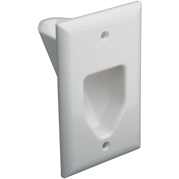 Datacomm Recessed Low Voltage Faceplate - 1-gang - White - Walmart.com