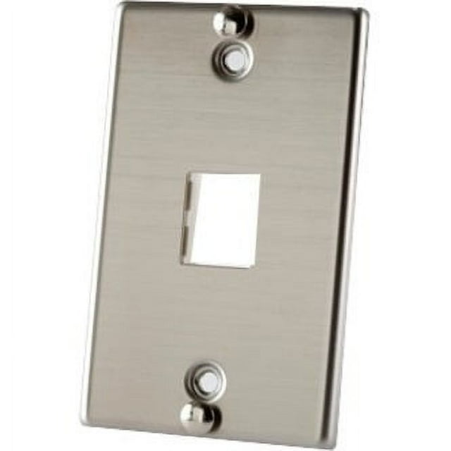 Ortronics TracJack Stainless Steel Wall Phone Plate with Mounting Studs ...