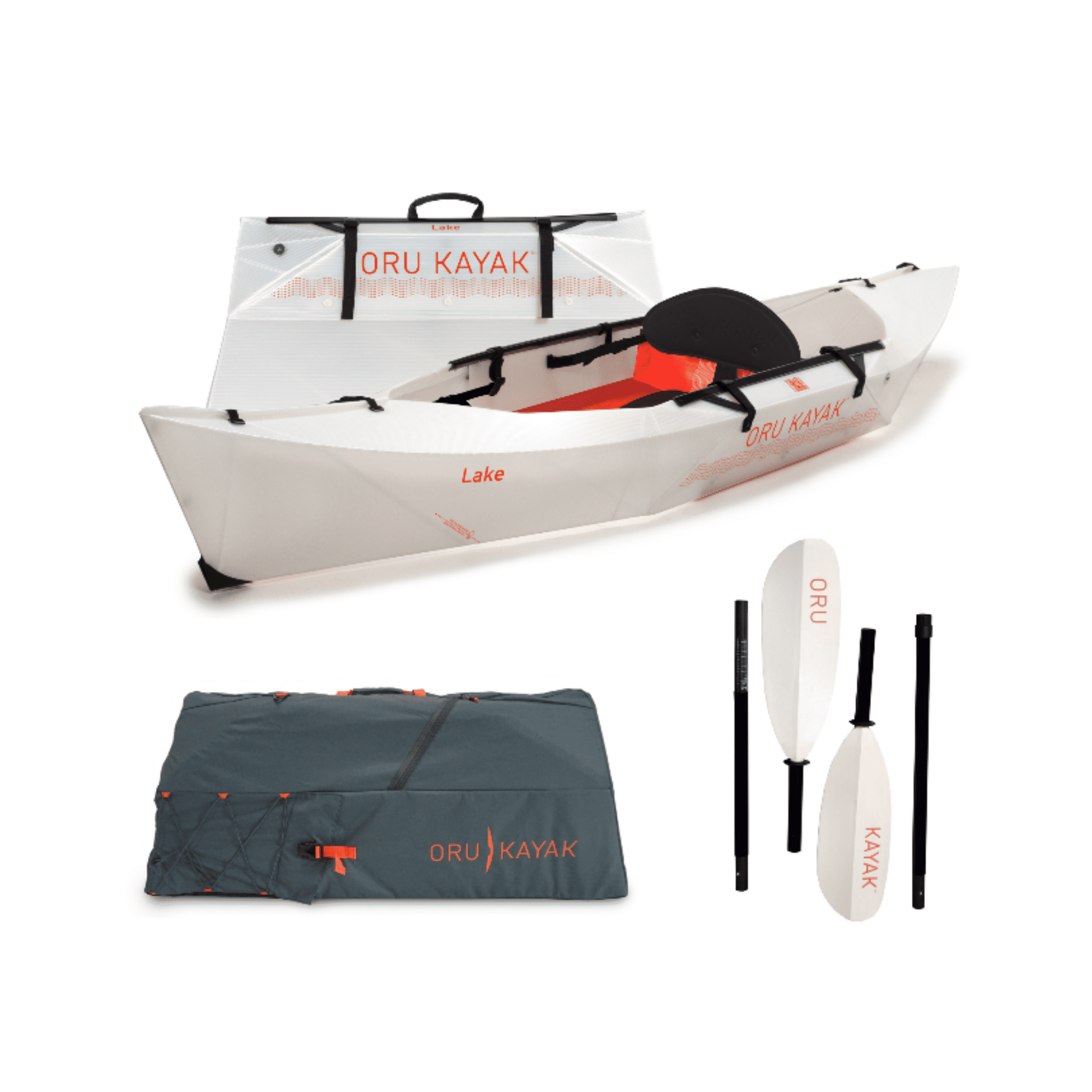 Oru Kayak Lake Sport Essentials Bundle with Paddle and Accessories Set ...