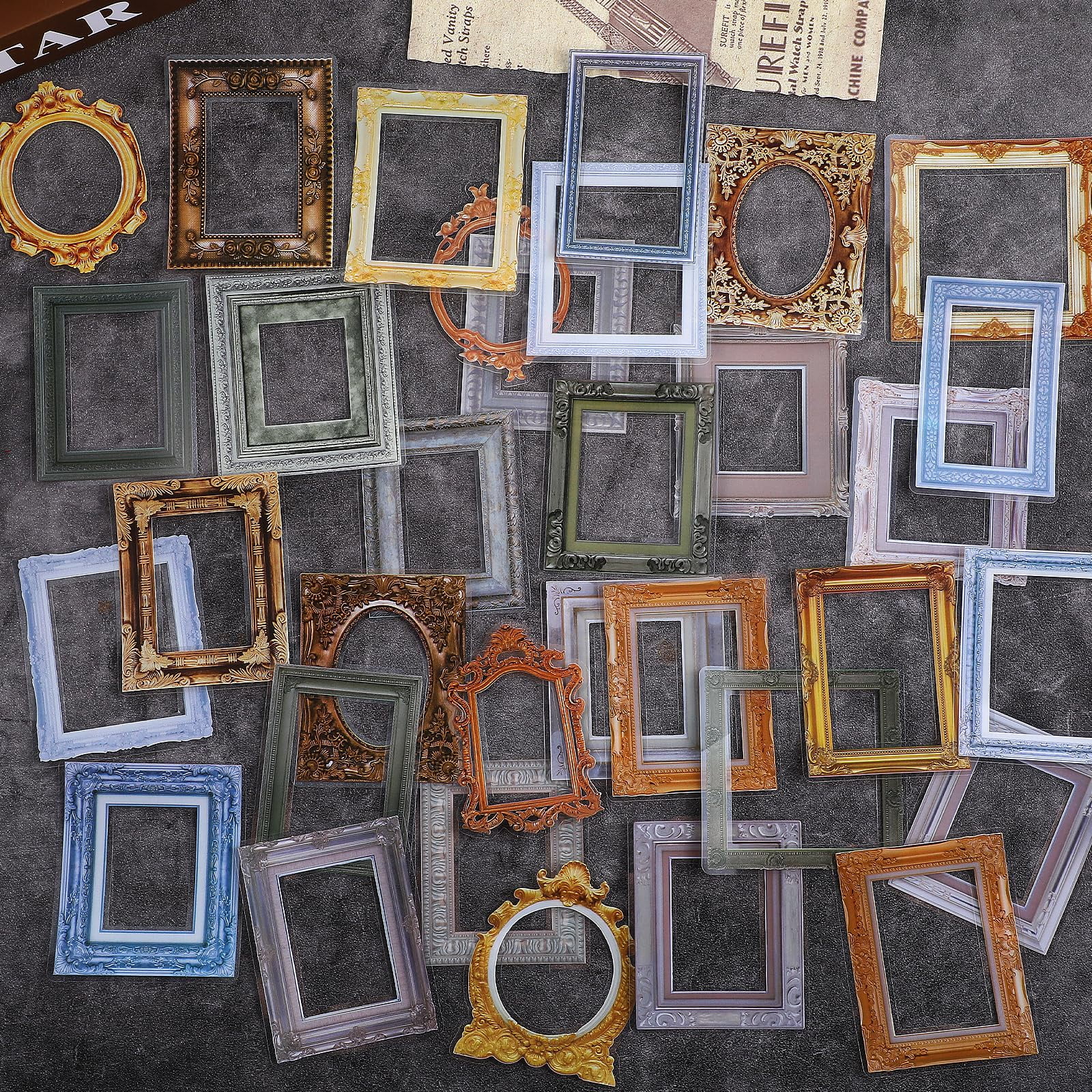 Oruola 120pcs Frame Stickers,Scrapbook RRF12 Frames for Junk Scrapbook ...