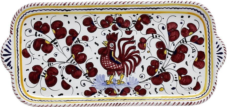 Orvieto Red Rooster Ceramic Tray-Deruta Italian Artistry - Walmart.com