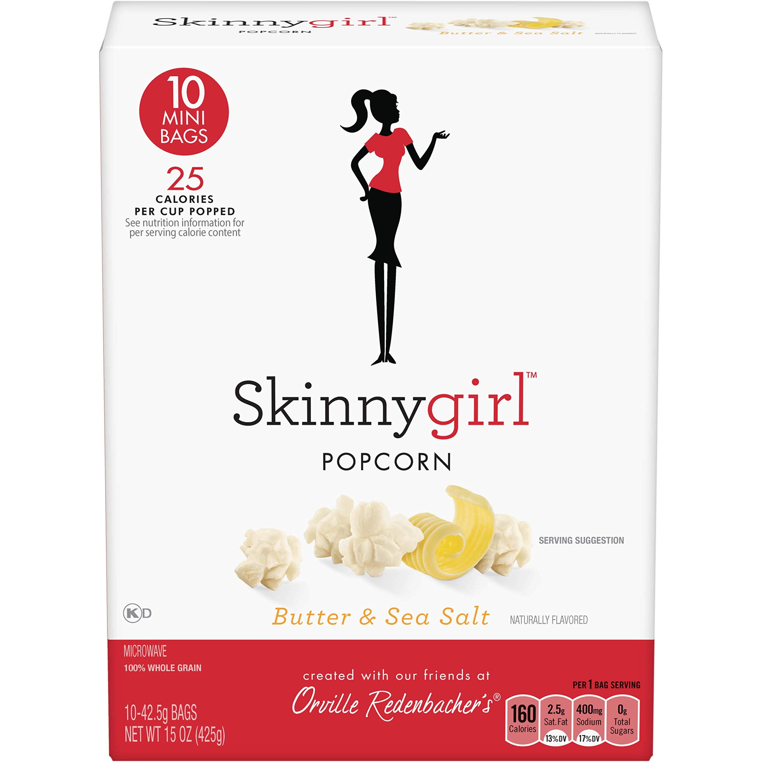 Orville Redenbacher,S Skinnygirl Butter & Sea Salt Popcorn, 1.5 Oz, 10 ...