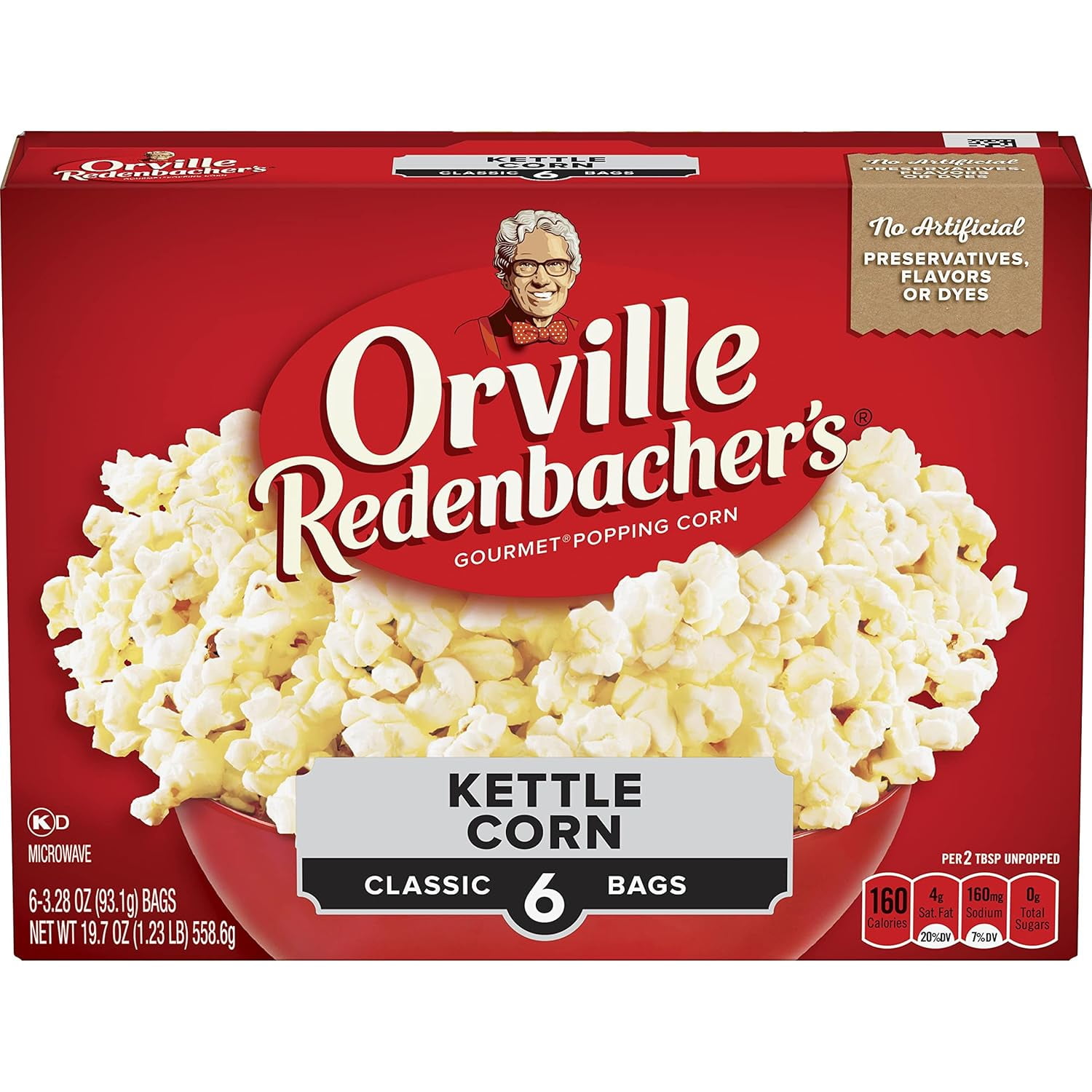 Orville Redenbacher’s Kettle Corn Microwave Popcorn, Gluten Free, 6 ...