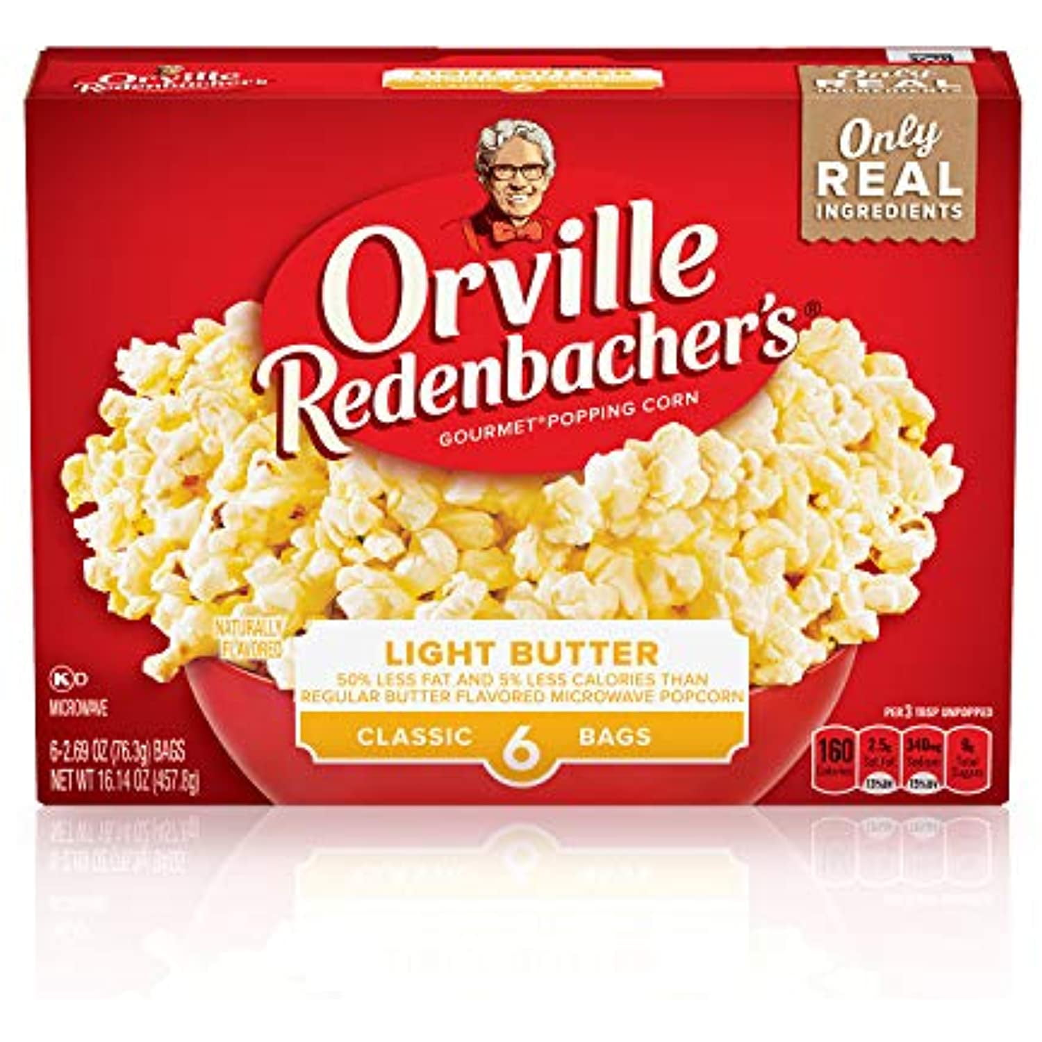 Orville Redenbachers Light Butter Popcorn, Classic Bag, 6 Ct - Walmart.com