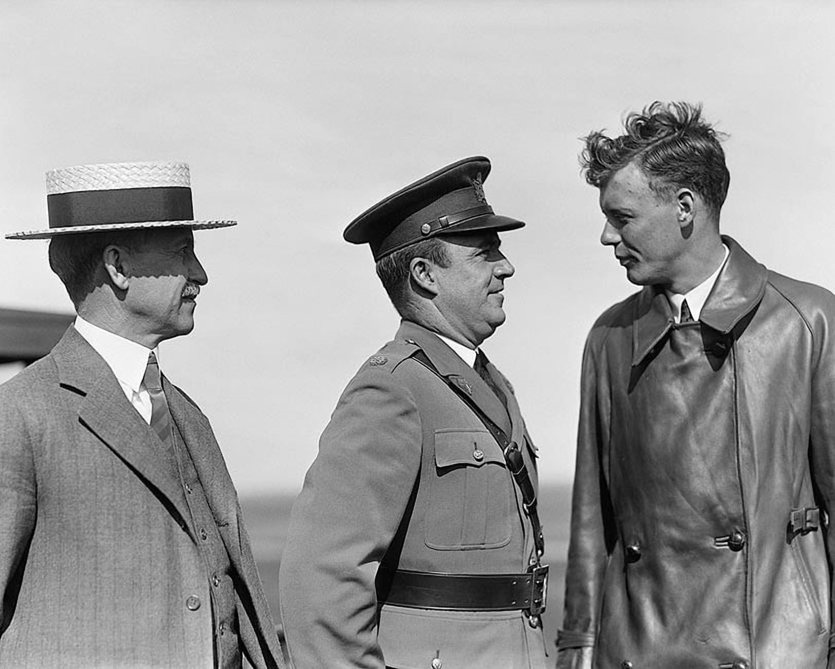 Orville Wright & Charles Lindbergh 1927 - 24x36 Inch Glossy Laminated ...