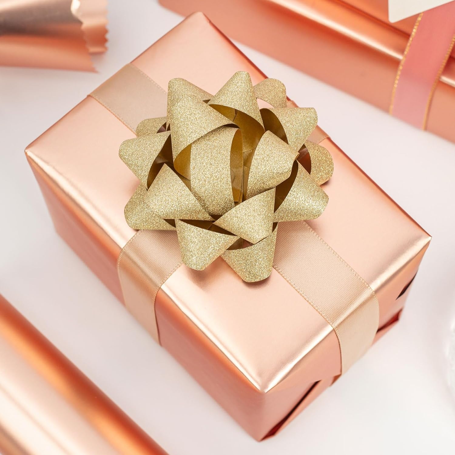 Orvion Matte Rose Gold Wrapping Paper Roll, 30 Inches x 32.8 Feet Jumbo ...